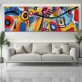 Obraz na plátně - Kontrastní elementy FeelHappy.cz Velikost obrazu: 240 x 80 cm