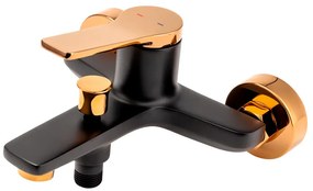 F-Design Seppia, vanová baterie bez sprchové sady, růžové zlato lesklá-černá matná, FD1-SPA-1-25