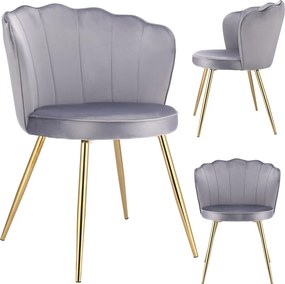 JU Židle FIORE, sedák ze sametu, šedá barva