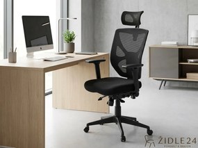 Ergonomická kancelářská židle EVRON - černá síťovina