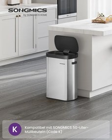 Automatický odpadkový koš 50 l SONGMICS LTB640E01 stříbrný