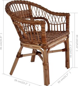 vidaXL Zahradní židle přírodní ratan [246809] Barva: Hnědá