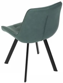 Jídelní židle zelená dekor broušená kůže, nohy černý kov HC-V3066 GRN3