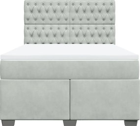 Box spring postel s matrací světle šedá 140x190 cm samet 3293212