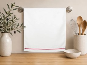 Bellatex Kuchyňská utěrka 1 ks 50x70 cm Proužek Bílá,Červená