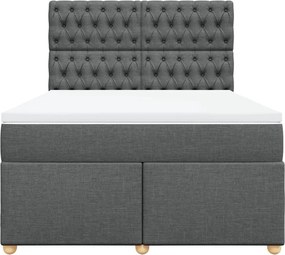 Box spring postel s matrací tmavě šedá 160x200 cm textil 3291339