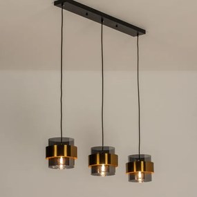 Závěsné svítidlo nad jídelní stůl Retro 70er Trio Line Black and Gold