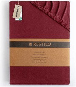Vínové napínací prostěradlo jersey 120x200 cm Amber – Restilo