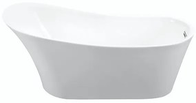 Besco Akrylátová volně stojící vana Calima 170x74 Barva: Bílá, Rozměry (cm): 170x74, Typ a barva výpustě: Click-Clack s přepadem, zlatá
