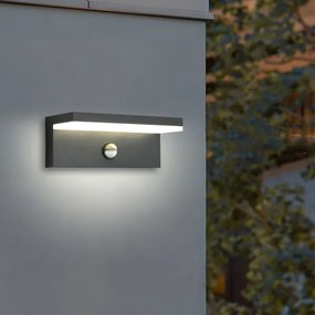 Brilagi-LED Venkovní nástěnné svítidlo se senzorem TESSI LED/10W/230V antr. IP54
