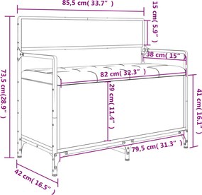 vidaXL Úložná lavice 85,5 x 42 x 73,5 cm kompozitní dřevo [835238] Barva: Černá