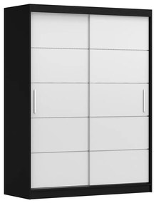 Idze Šatní skříň VISTA 06 150 cm černá/bílá, varianta bez osvětlení