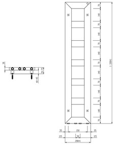 Sapho BLOCK otopné těleso 280x1330 mm, černá mat - IR181