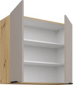 ARIA li | horní skříňka 80 G-72 2F policová | 80 cm | ANTI FINGERPRINT povrch | artisan/béžová