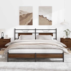 Kovový rám postele bez matrace hnědý dub 183 x 213 cm 3325132