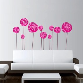 WALLVINIL Samolepky na zeď - Zamotané květy Barva: Růžová, Velikost: 100x54 cm