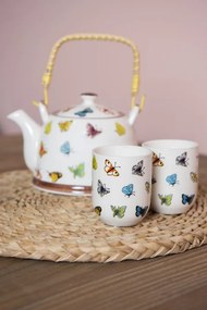 Porcelánová konvička se sítkem motýlci - Ø 14*14 cm / 0,7L