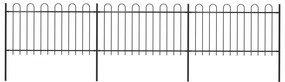 Zahradní plot s obloukem nahoře ocelový 537 x 100 cm černý