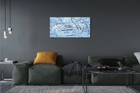 Obrazy na plátně plán města 120x60 cm