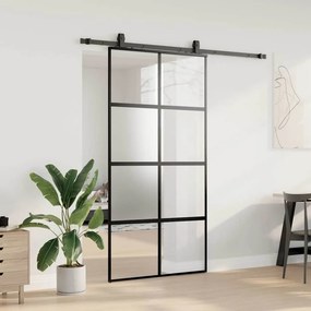 Posuvné dveře se sadou kování černé 102,5x205 cm Tvrzené sklo 3375894