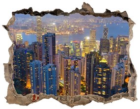 Wallmuralia Fototapeta díra na zeď Hongkong noc 95x64 cm
