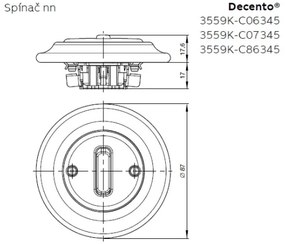 ABB Decento vypínač č.6 (č.1) černá 3559K-C06345 N porcelán