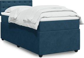 Box spring postel s matrací modrá 100 x 200 cm samet 3289978