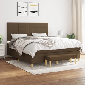 Box spring postel s matrací tmavě hnědá 160x200 cm textil 3137168