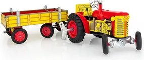 KOVAP Traktor Zetor s valníkem červený / 1:25 / 28 cm / kov / na klíče