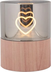 Hnědá svíčka se srdíčkem Heart Led Candle - Ø 8*10 cm / 3*AAA