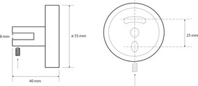 Sapho Sapho, X-ROUND skleněná police 200mm, chrom/mléčné sklo, XR009-02