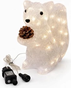 3D LED svítící veverka, 26 cm, akryl, venkovní, teple bílá, IP44