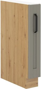 Kuchyňská skříňka LUNA 15 D CARGO BB korpus: dub artisan, barva dvířek: světle šedá CLAY