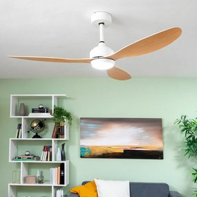 Stropní ventilátor se svítidlem LED a 3 lopatkami ABS Wuled InnovaGoods Dřevo 36 W