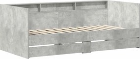Denní postel se zásuvkou Šedá 90 x 200 cm Kompozitní dřevo 3345120