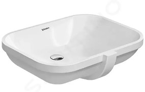 DURAVIT - D-Code Umyvadlo zápustné 560x400 mm, s přepadem, bez otvoru pro baterii, bílá (0338560000)