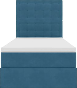 Postel s úložným prostorem a matrací Tmavě modrá 100 x 200 cm 3372133