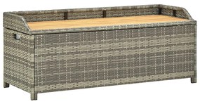 46481 vidaXL Zahradní lavice s úložným prostorem 120 cm polyratan šedá