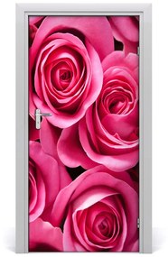 Samolepící fototapeta na dveře růžová růže 85x205 cm