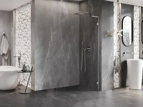 Mexen, Mexen Lunar L sprchová stěna pravá 120 x 200 cm, průhledná 8 mm, broušený nikl - 830L-120-000-97-00-P
