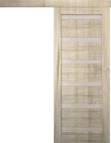 posuvné interiérové dveře na stěnu vasco doors EVORA model 5 Průchozí rozměr: 70 x 197 cm, Orientace dveří: Levé dveře, Dekor: Dub Santa