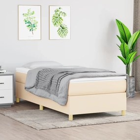 vidaXL Box spring postel s matrací 90x200 cm textil [3144490] Barva: krémová