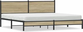 Kovový rám postele bez matrace dub sonoma 200 x 200 cm 3301394