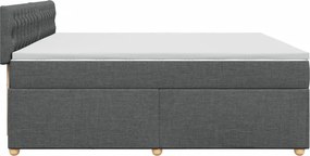 Box spring postel s matrací tmavě šedá 200x200 cm textil 3286795