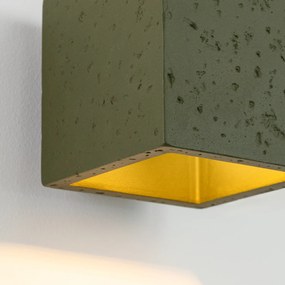 Sollux Lighting Nástěnná lampa QUAD betonová olivově zelená
