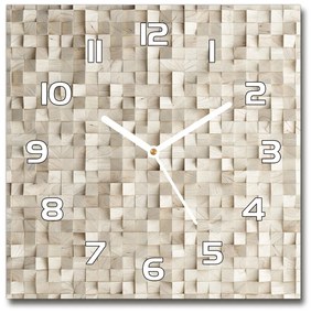 Wallmuralia Skleněné hodiny na stěnu Dřevěné kostky 30x30 cm