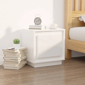 Noční stolek bílý s vysokým leskem 44x35x45 cm kompozitní dřevo - Default Title