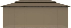 Altán se závěsy 600 x 298 x 270 cm taupe 180 g/m² 312247