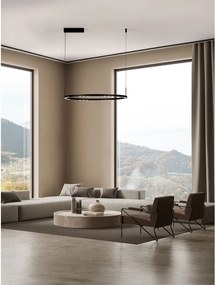 Matně černé hliníkové LED stmívatelné závěsné svítidlo ø 80 cm Lunette – Nova Luce