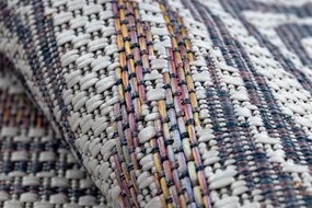 Dywany Łuszczów, Kusový koberec Sion Sisal Waves 2836 ecru/blue/pink – na ven i na doma, 140x190, vícebarevná, chodba / předsíň